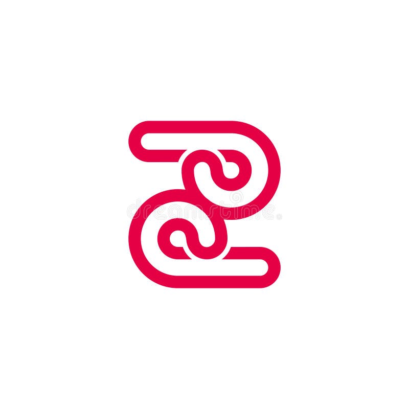 Number Two Loop Thin Line Geometric Symbol Logo Vector Stock Vector ...