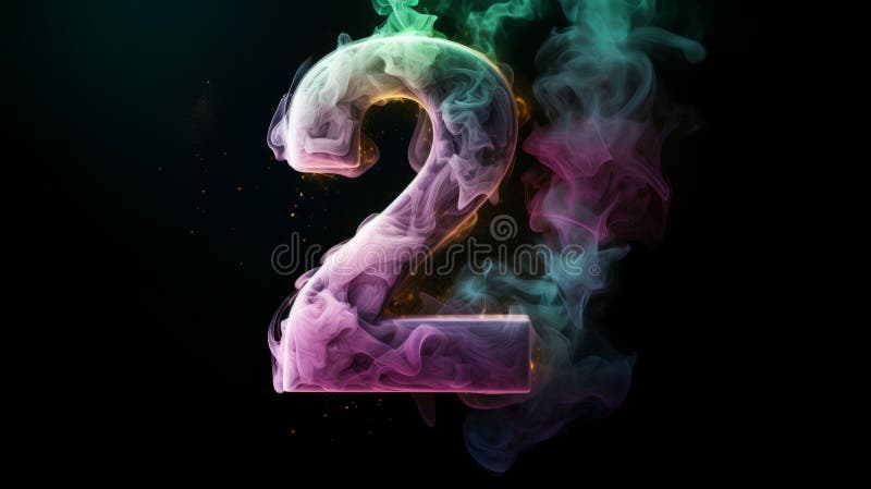 The Number 2 Two is Made Up of Colored Smoke Stock Image - Image of ...