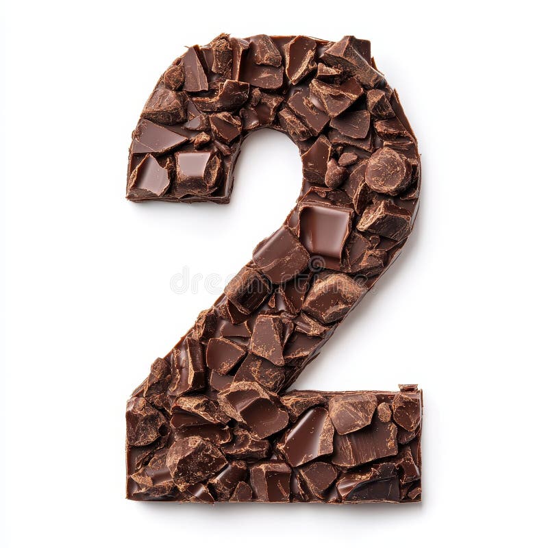 A Number Two Made of Various Chocolate Pieces, Highlighting a Sweet ...
