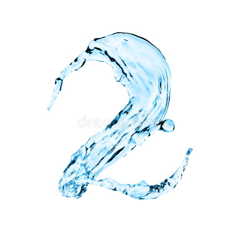 Number Two Made of Water on White Background Stock Illustration ...