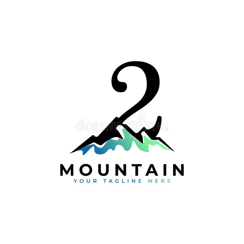 Number Two Mountain Logo. Explore Mountain Advanture Symbol Company ...