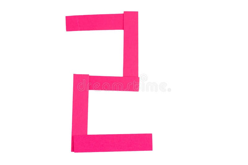 Number 2 Two from Parts of Red Paper Stock Image - Image of bright ...