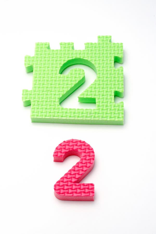 Number Two Puzzle Mats. Focus on the Front (small DOF) Stock Image ...
