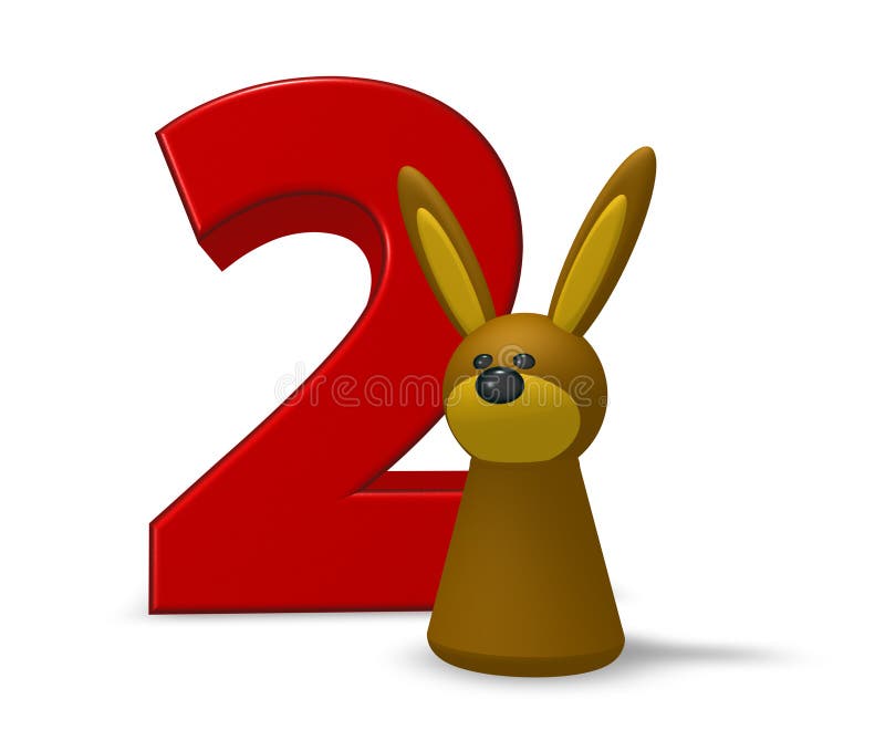 Number two and rabbit stock illustration. Illustration of character ...