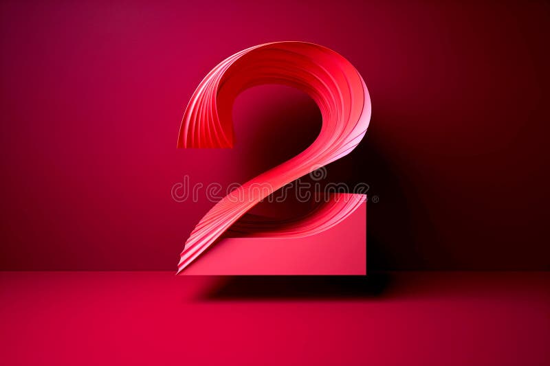 Number Two on Red Paper Background. Digit 2 on Red Paper, Numerical ...