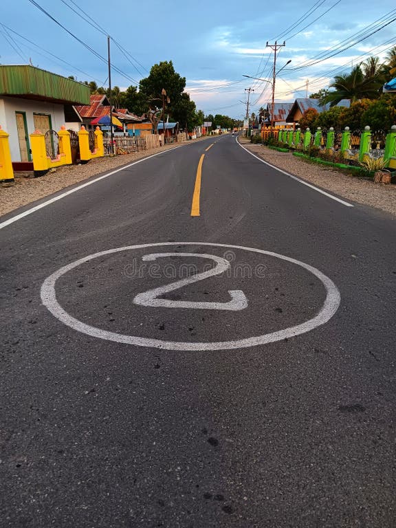 Number two on the road stock photo. Image of street - 294462438
