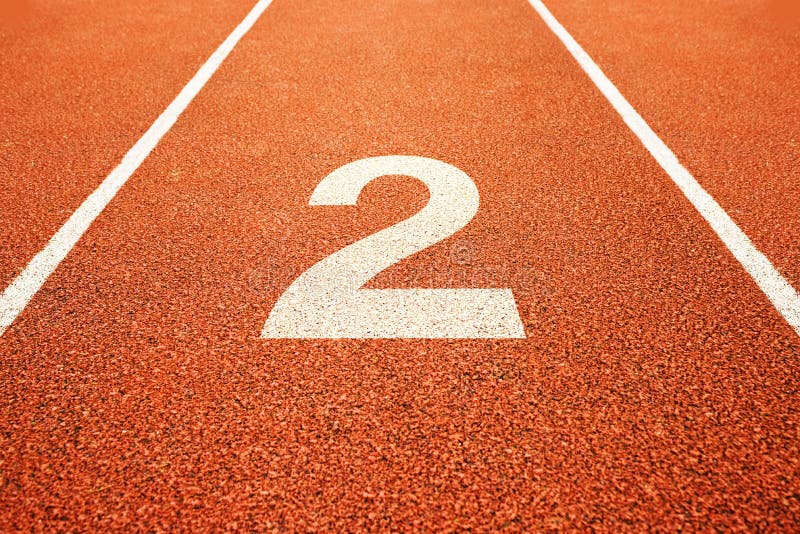 Number Two on Running Track Stock Photo - Image of ground, athlete ...