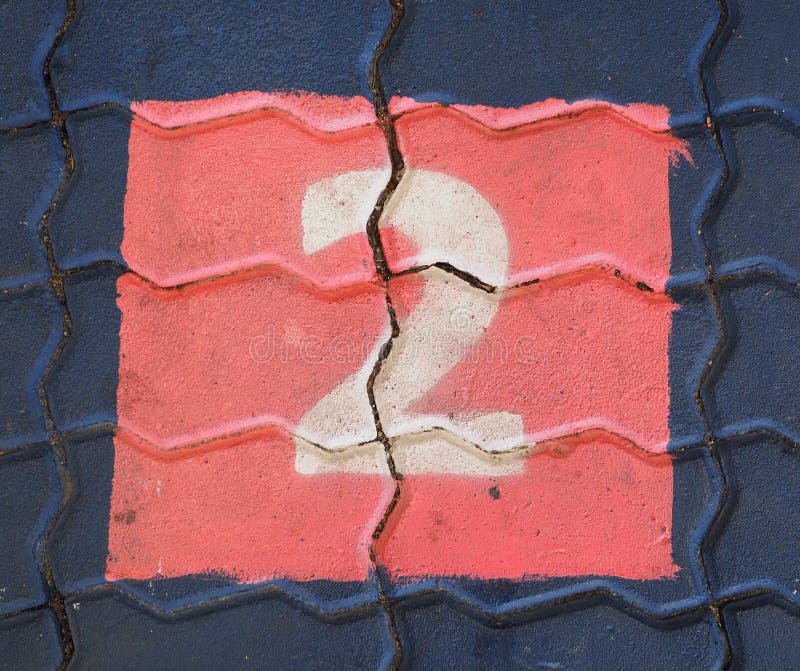 The Number Two in a Square is on the Footpath Playground. Stock Image ...