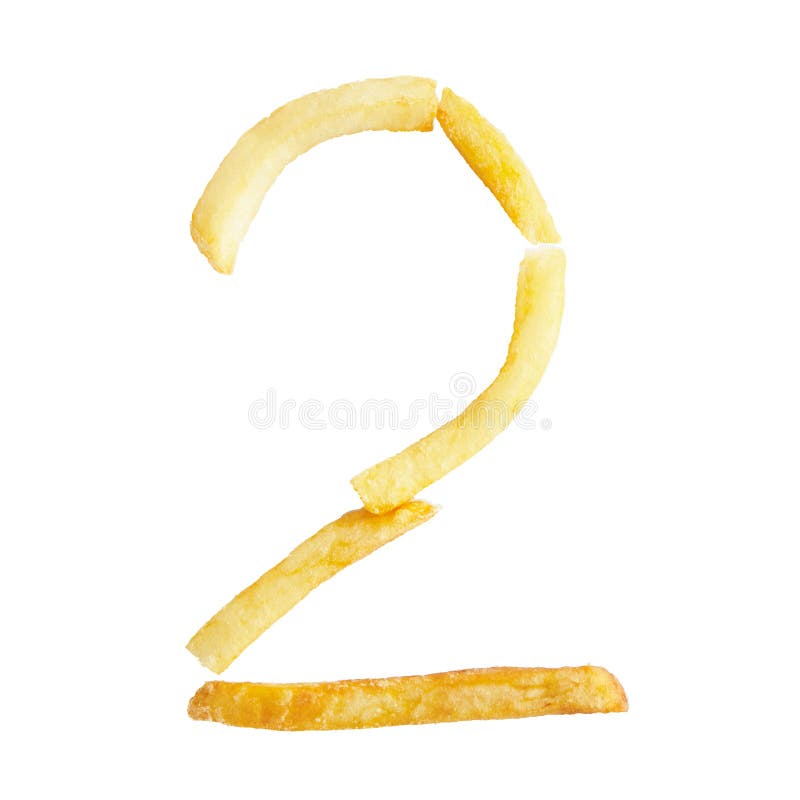 Number Two 2 Symbol is Made of French Fries Stock Photo - Image of ...