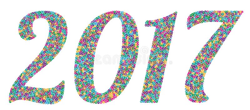 Number 2017 Two Thousand Seventeen Stock Vector - Illustration of ...