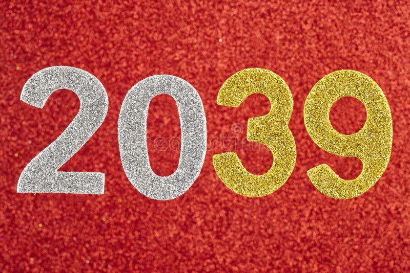 Number Two Thousand and Thirty-five Over a Red Background. Anniversary ...