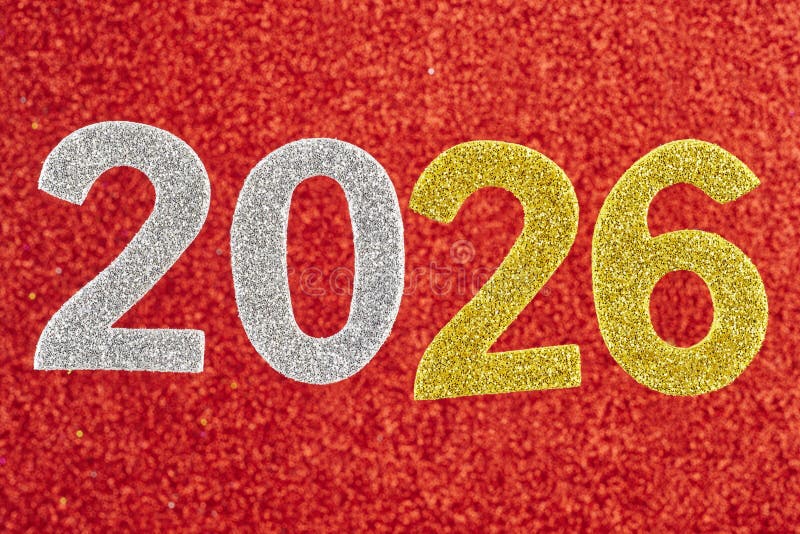 Number Two Thousand And Thirty-two Over A Red Background. Anniversary ...