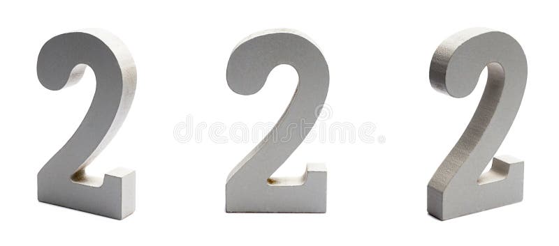 Number Two on a White Background at Different Angles. Stock Image ...