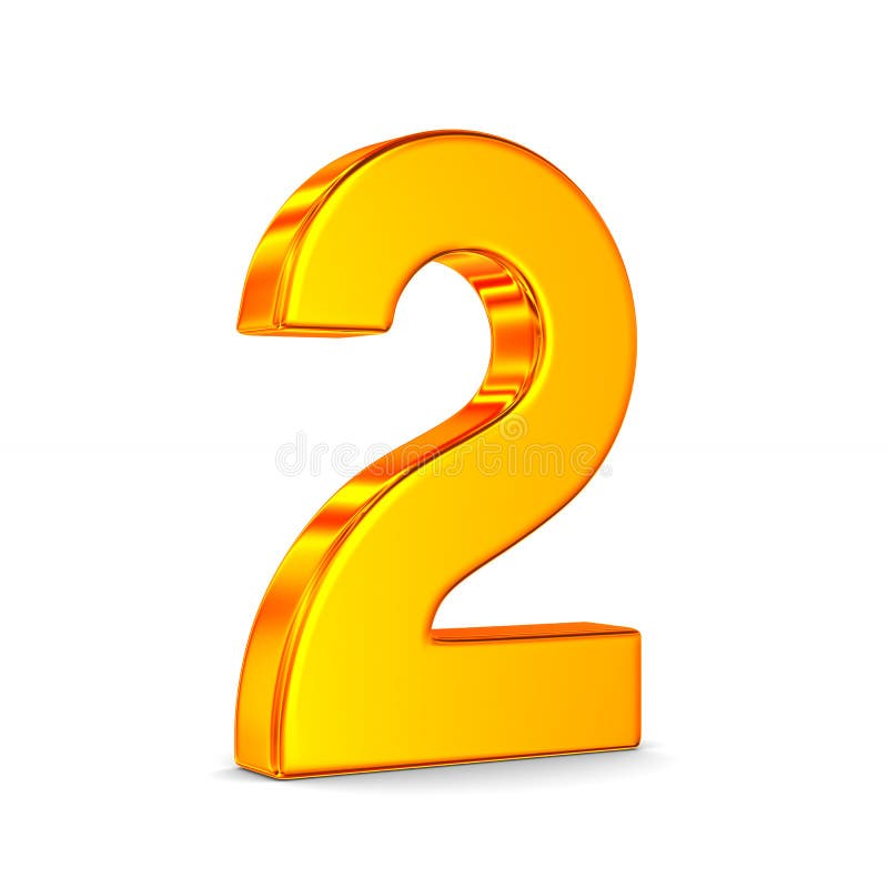 Number Two on White Background. Isolated 3D Illustration Stock ...