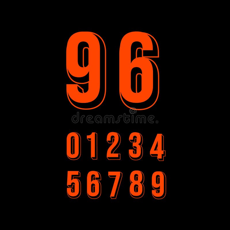 Number Typeface Retro Style Vector Eps 10 Stock Vector - Illustration ...
