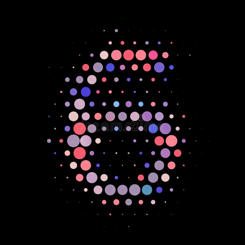 Number Typo Font Irregular Geometric Bubble Circle Sphere Ball Pattern ...