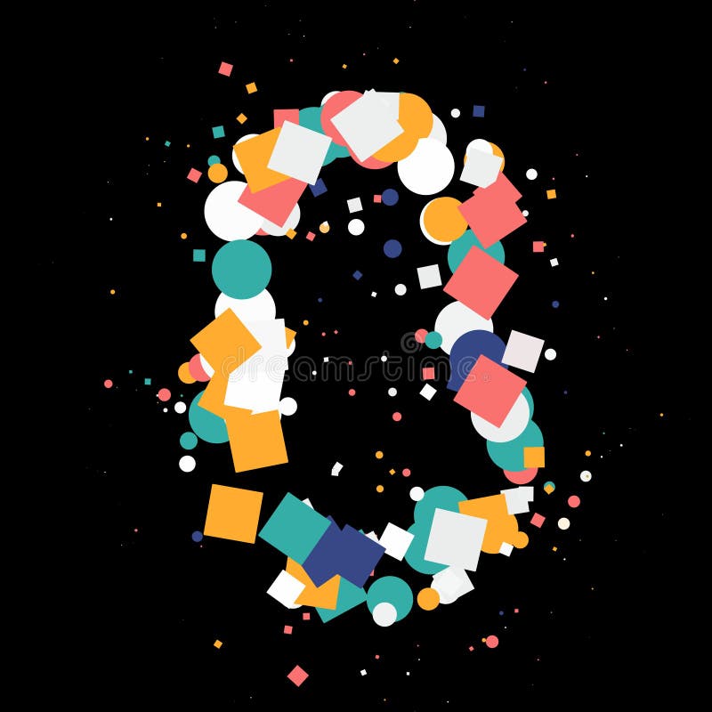 Number Typo Font Irregular Geometric Bubble Circle Sphere Ball Pattern ...