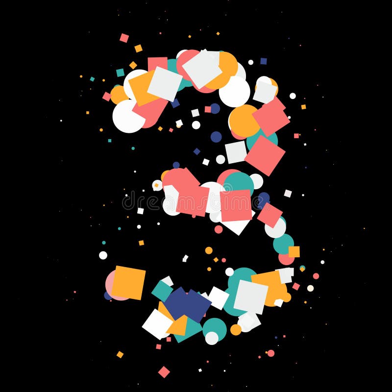 Number Typo Font Irregular Geometric Bubble Circle Sphere Ball Pattern ...