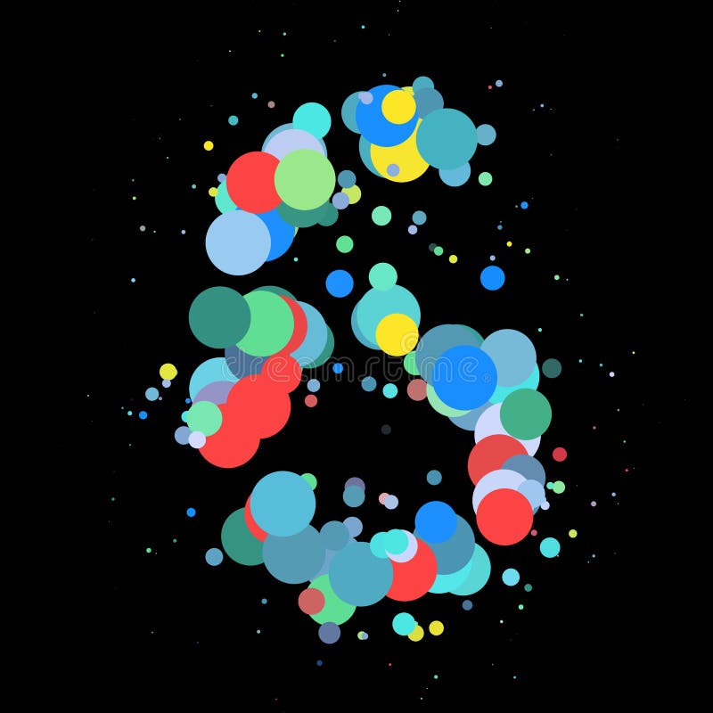 Number Typo Font Irregular Geometric Bubble Circle Sphere Ball Pattern ...