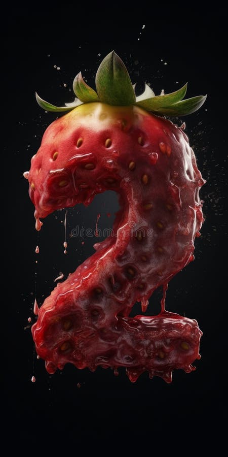 Number 2 Typography Using Strawberry Generative AI Stock Illustration ...