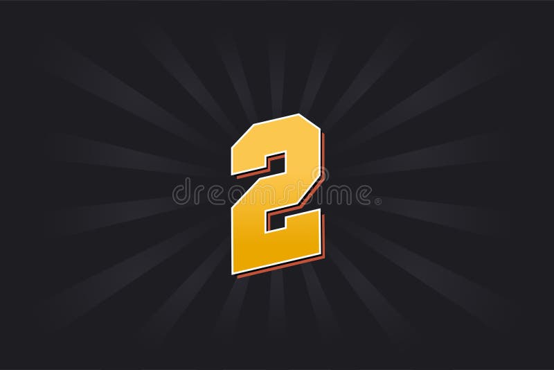 Number 2 Vector Font Alphabet. Yellow 2 Number with Black Background ... Number 2 Vector Font Alphabet. Yellow 2 Number with Black Background ...