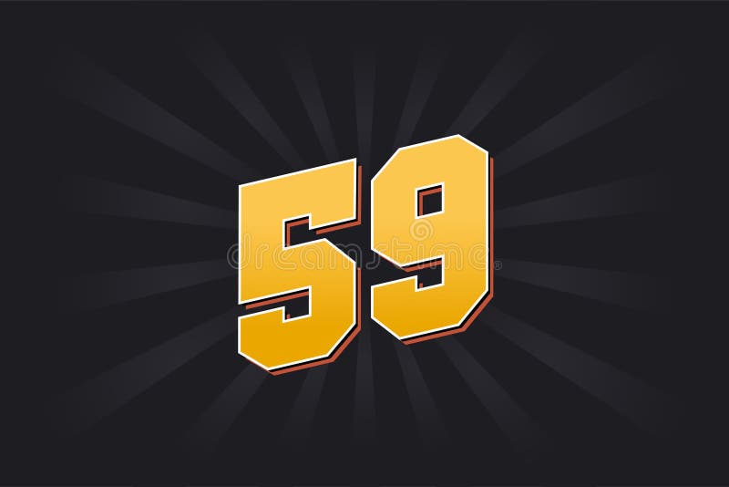 Number 59 Vector Font Alphabet. Yellow 59 Number with Black Background ... Number 59 Vector Font Alphabet. Yellow 59 Number with Black Background ...