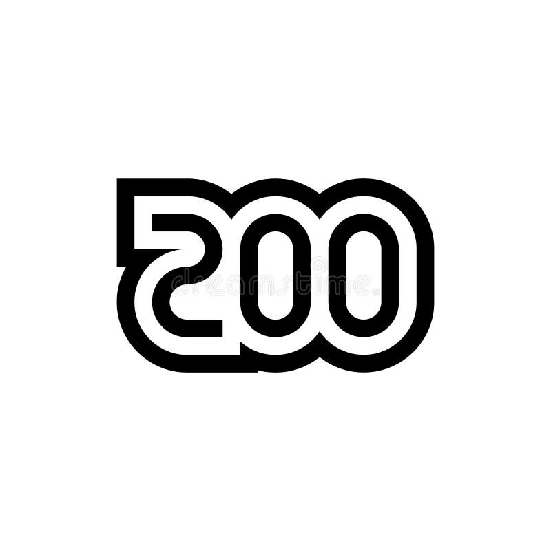 Number 200 Vector Icon Design Stock Vector - Illustration of vector ...