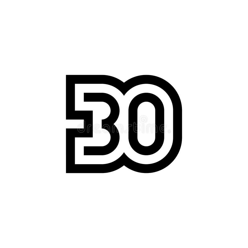 Number 30 Vector Icon Design Stock Vector - Illustration of 30th, sign ...
