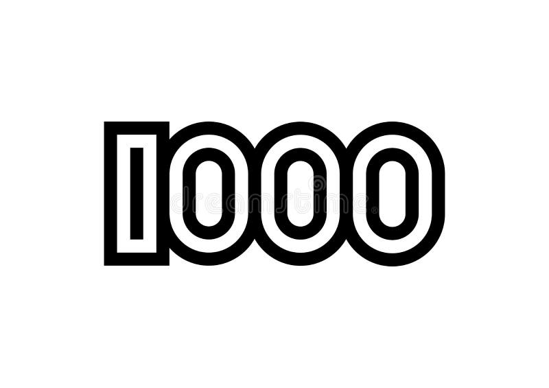 Number 1000 Vector Icon Design Stock Vector - Illustration of graphic ...
