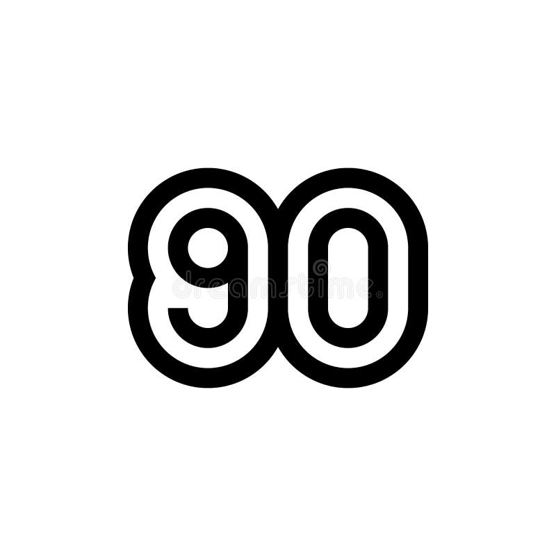 Number 90 Vector Icon Design Stock Vector - Illustration of symbol ...