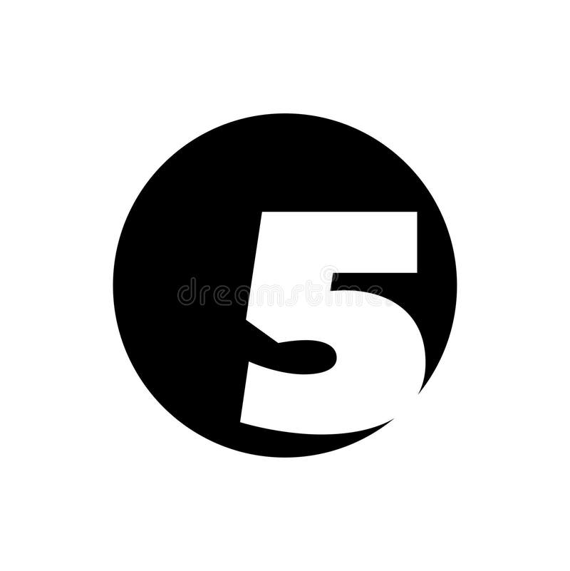 5 Number Vector Icon in Round Shape Stock Vector - Illustration of mark ...