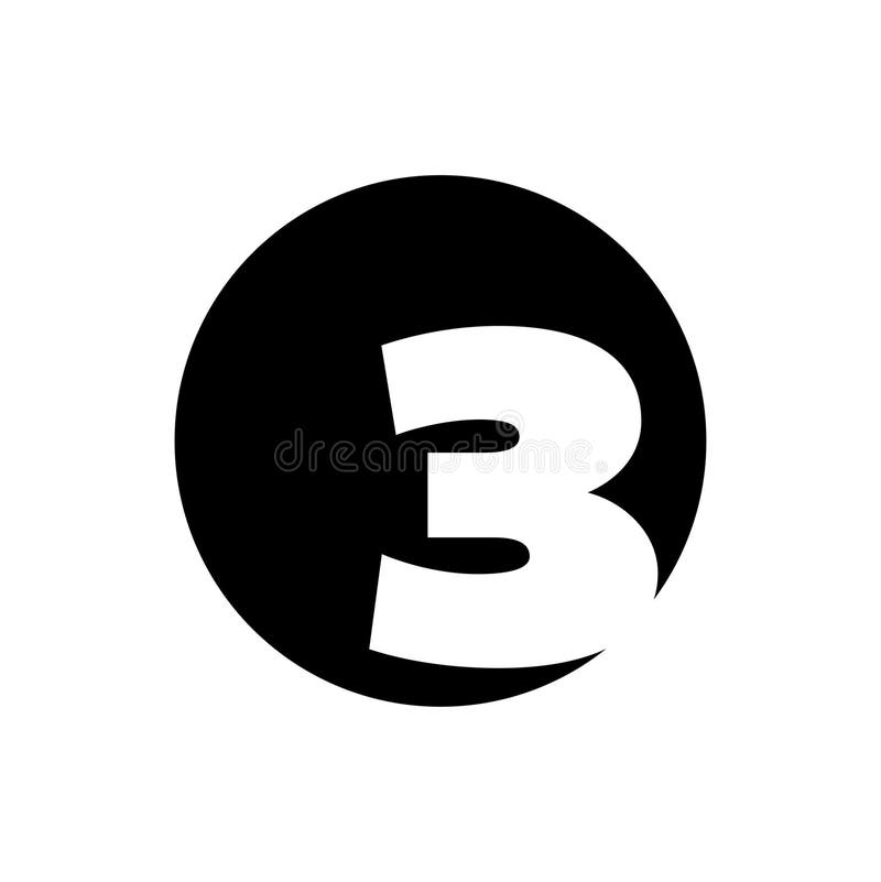 3 Number Vector Icon in Round Shape Stock Vector - Illustration of ...