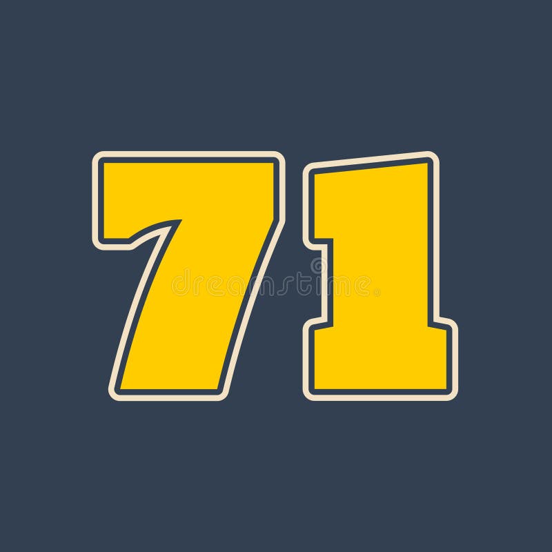 71 Number Vector Illustration. Stock Vector - Illustration of baseball ...