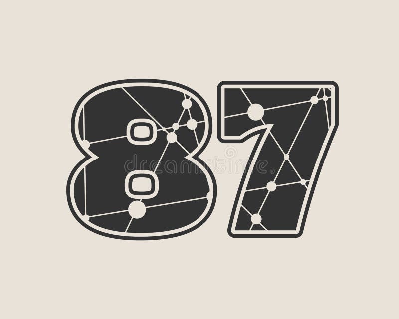 87 Number Vector Illustration. Stock Vector - Illustration of baseball ...