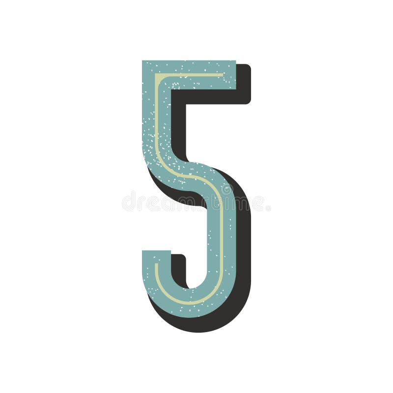 Number 5. Vector Illustration Decorative Design Stock Vector ...