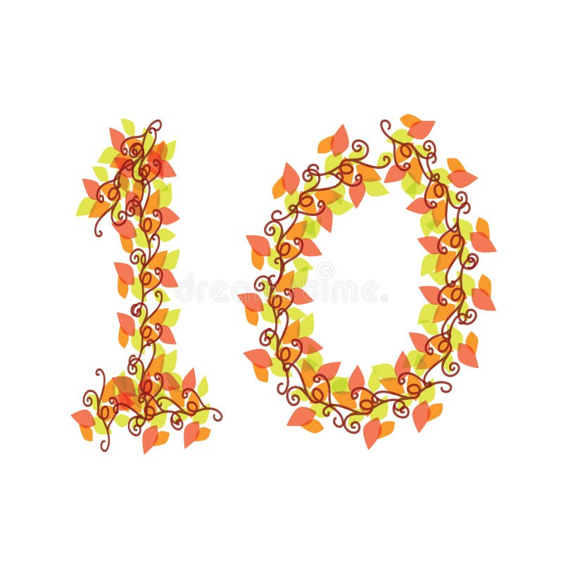 Number 10. Vector Illustration Decorative Design Stock Vector ...