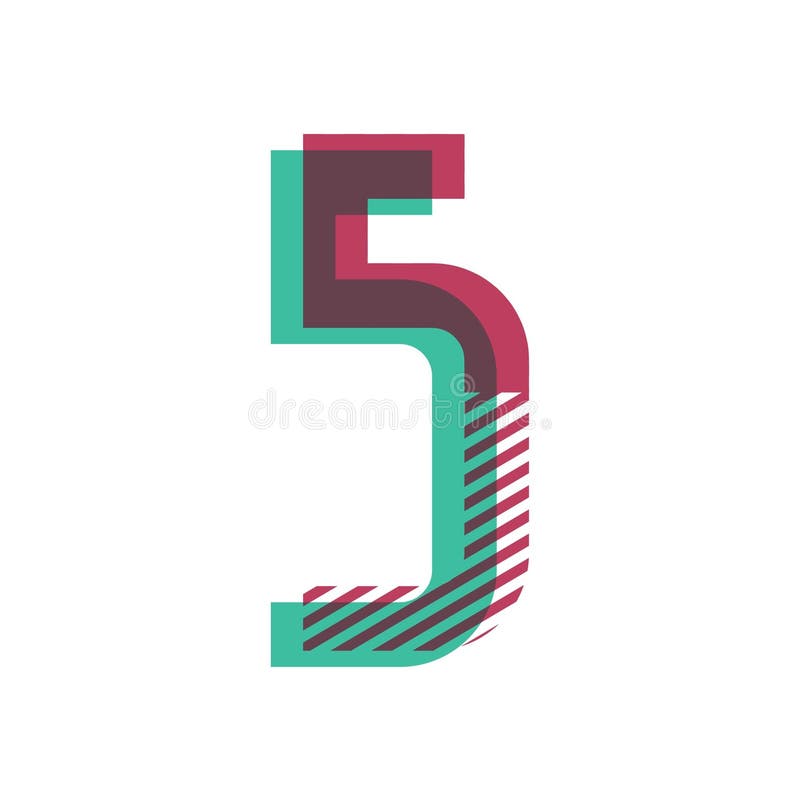 Number 5. Vector Illustration Decorative Design Stock Vector ...