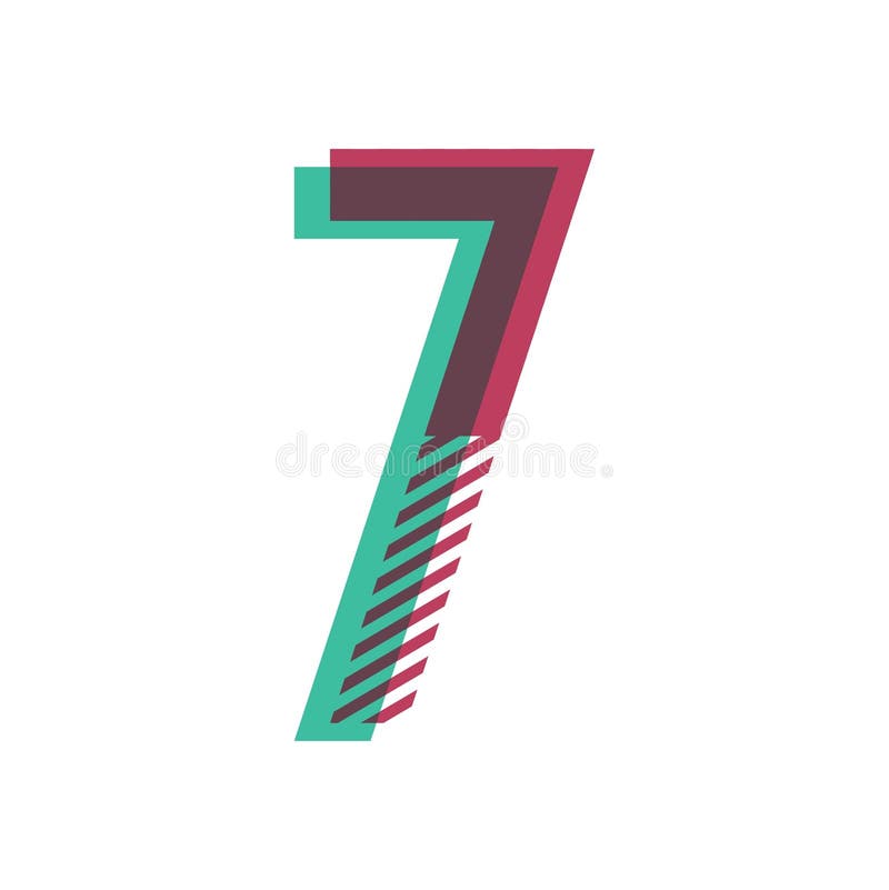 Number 7. Vector Illustration Decorative Design Stock Vector ...