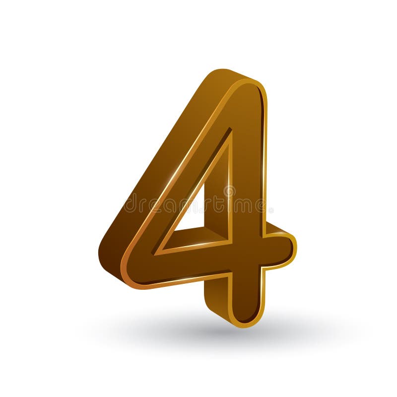 Number 4. Vector Illustration Decorative Design Stock Vector ...