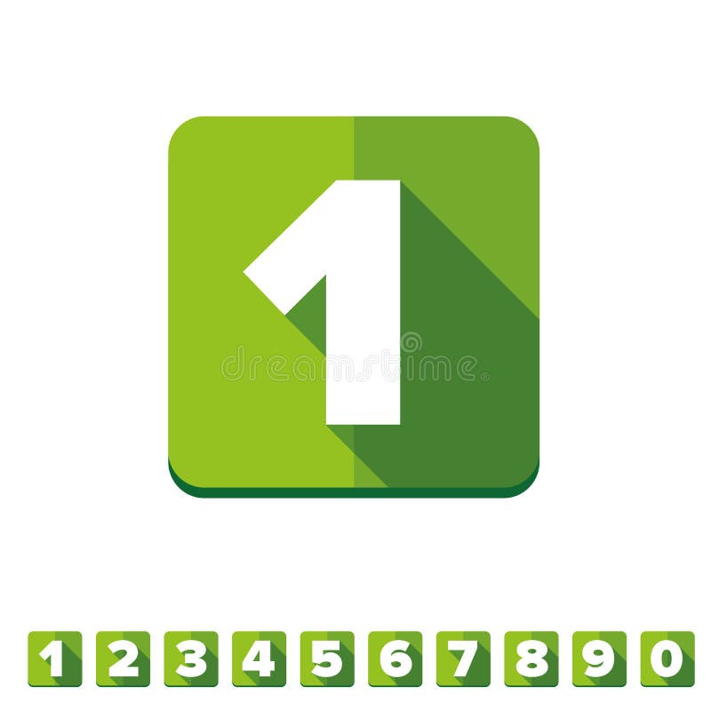 Number Vector Set Green - Flat Design Stock Vector - Illustration of ...