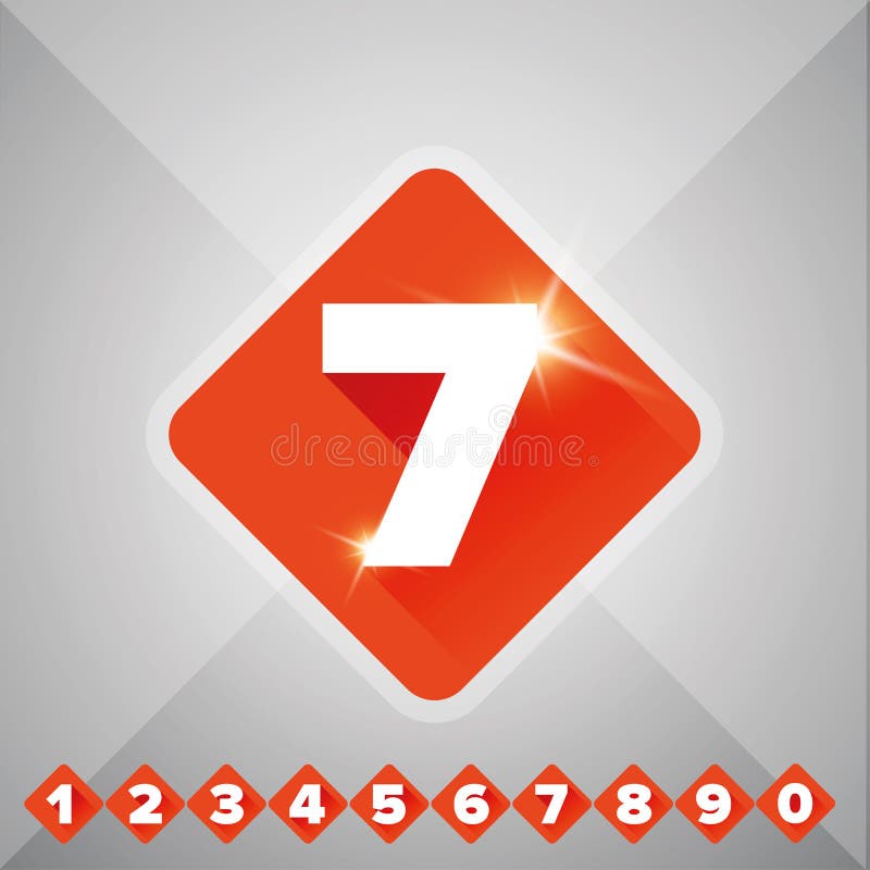 Number Vector Set Orange - Flat Design Stock Vector - Illustration of ...