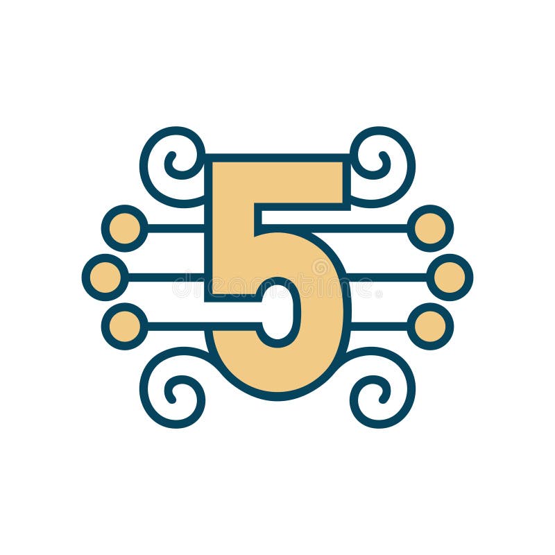 Number 5 vector sign stock vector. Illustration of concept - 122206705