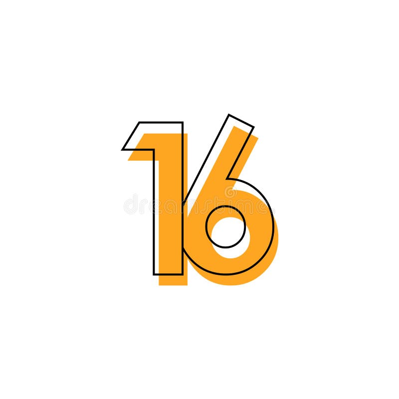 16 number illustration. stock illustration. Illustration of retro ...