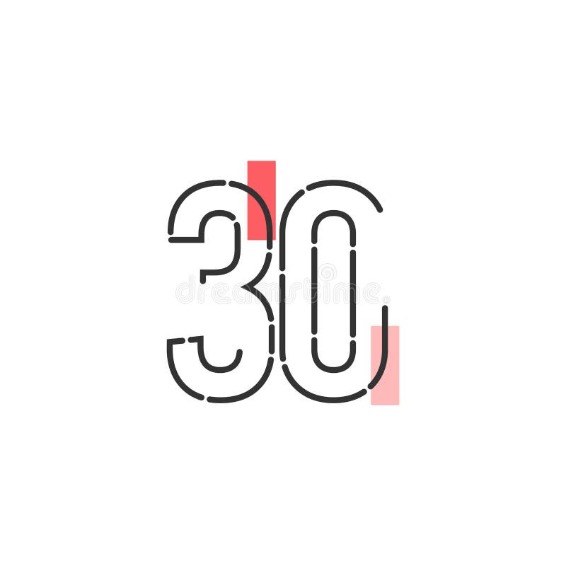 Number 30 Vector Template Design Illustration Design for Anniversary ...
