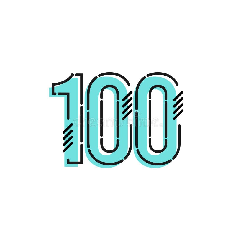 Number 100 Vector Template Design Illustration Design for Anniversary ...