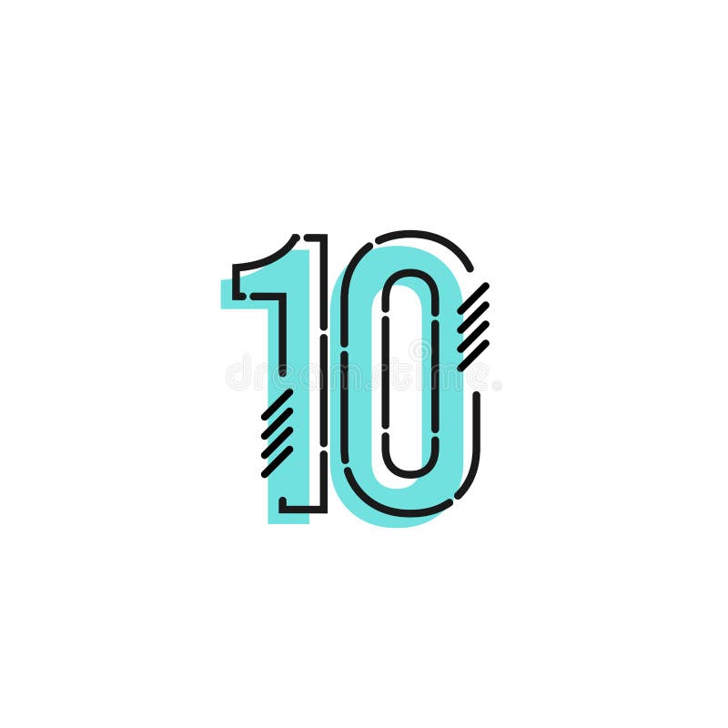 Number 10 Vector Template Design Illustration Design for Anniversary ...