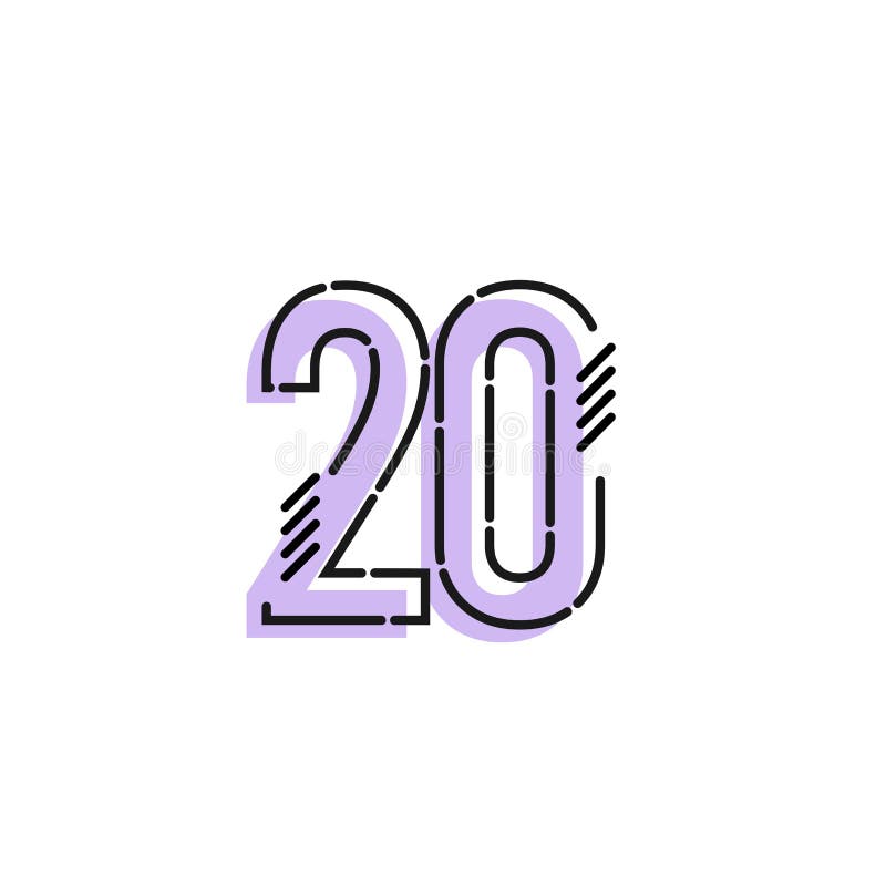 Number 20 Vector Template Design Illustration Design For Anniversary ...