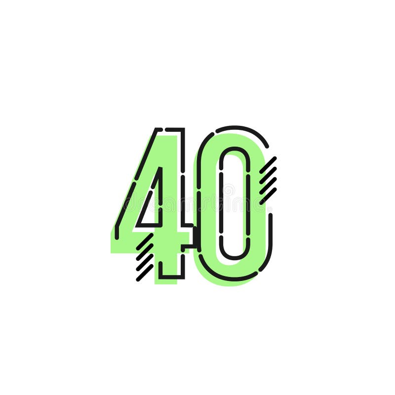 Number 40 Vector Template Design Illustration Design for Anniversary ...