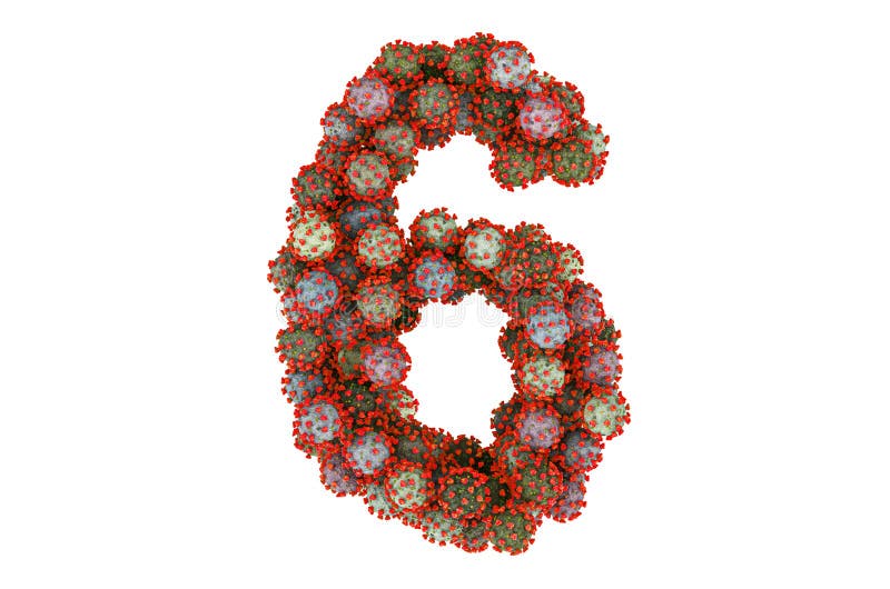 Number 6 from Viruses. 3D Rendering Stock Illustration - Illustration ...