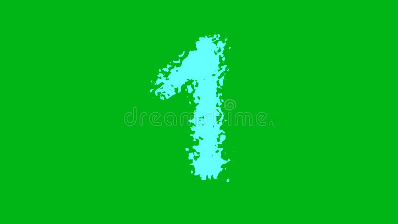 Number 5 with Water Waves on Green Screen Background Stock Video ...